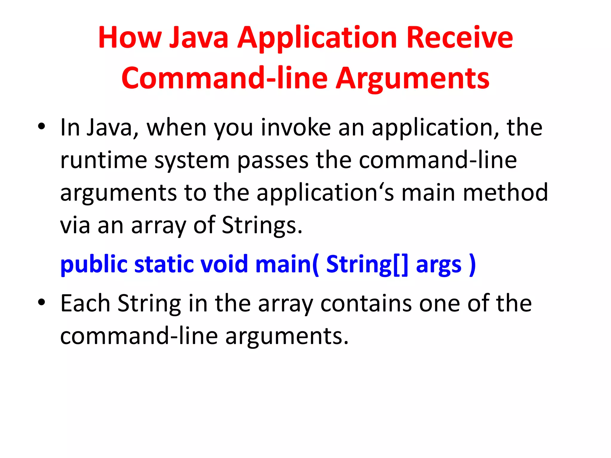 Command Line Arguments In Java Tutorial Ppt