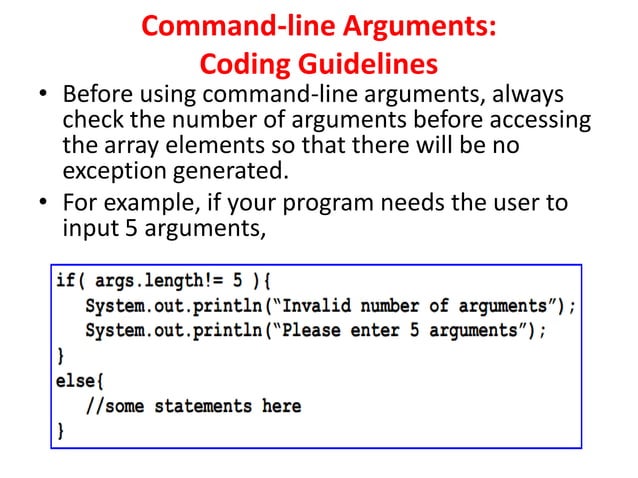 Command Line Arguments In Java Tutorial Pdf