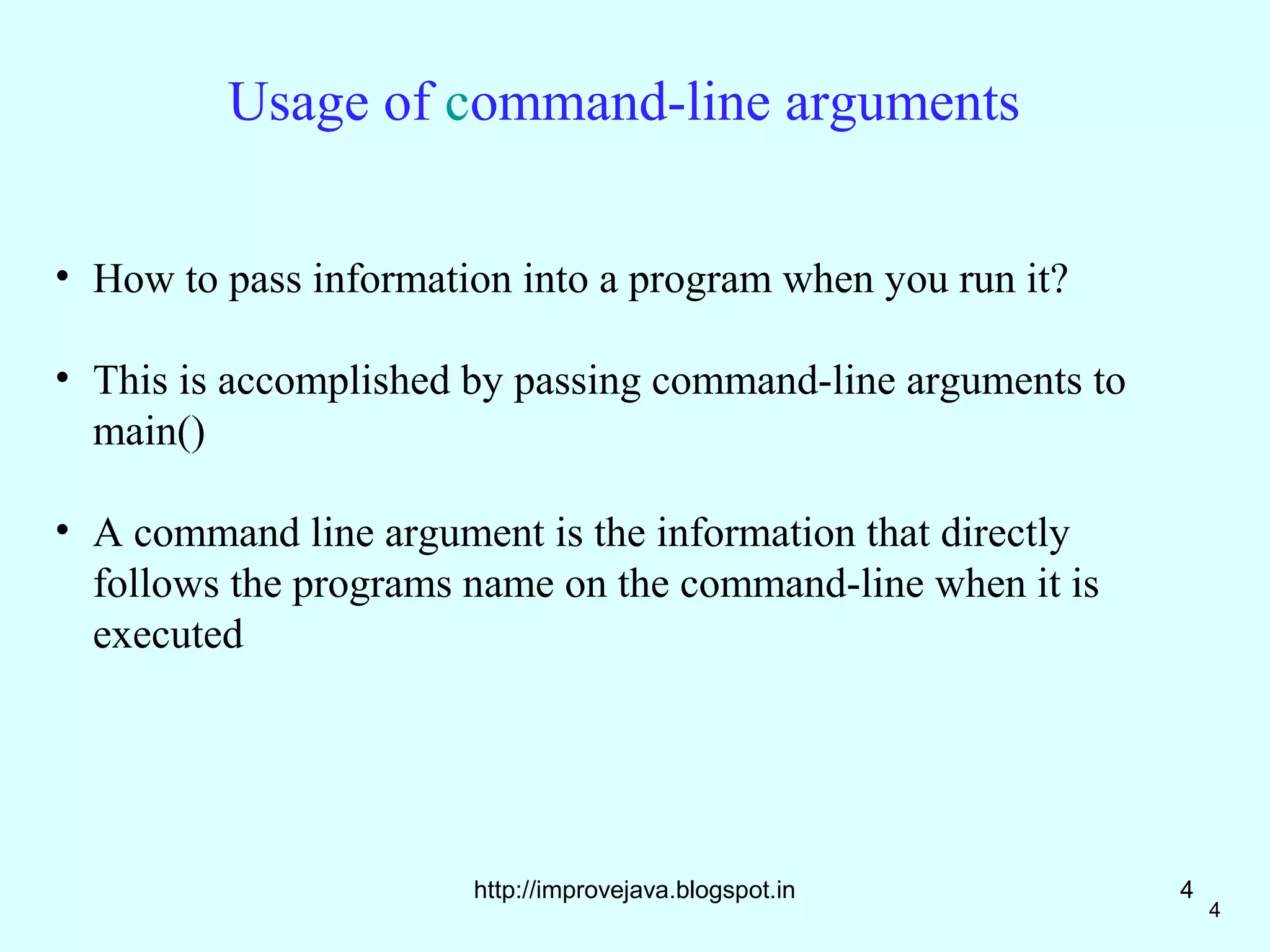 Command Line Arguments21 Programming Languages Computing