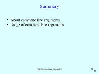 Command line arguments.21
