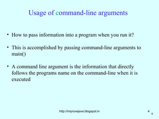 Command line arguments.21
