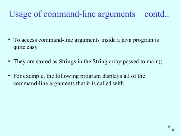 Use Of Command Line Arguments In Java Slidesharetrick