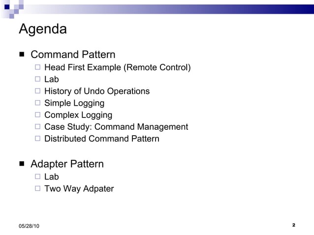 Command and Adapter Pattern | PPT | Programming Languages | Computing