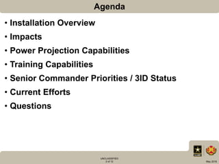 2018 Fort Stewart State of the Garrison | PPTX | Rail Travel | Travel Type