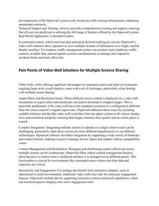 Command Centers with Hiperwall Technology and Allwave AV Integration | PDF