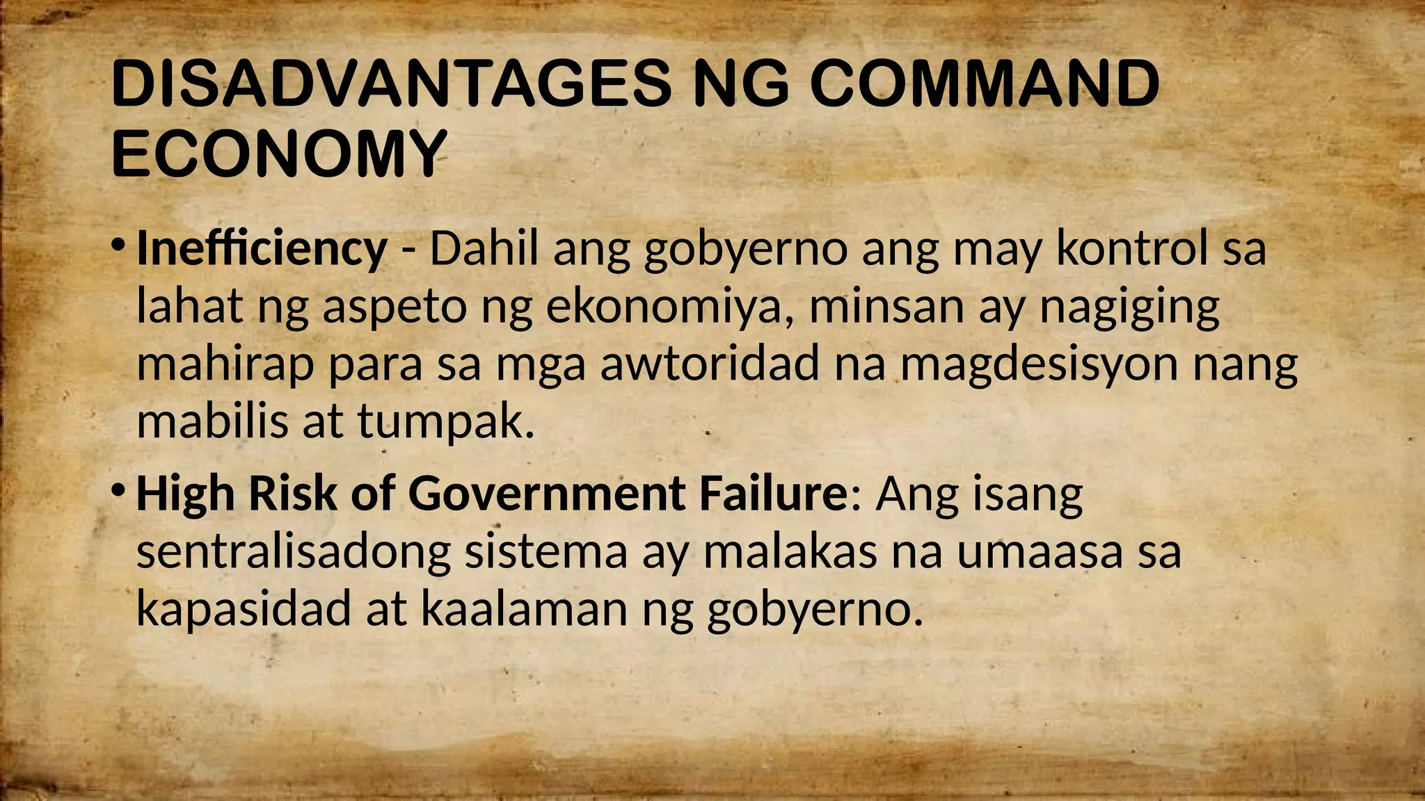 COMMAND ECONOMY ARALING PANLIPUNAN 9 PPTX | PPTX