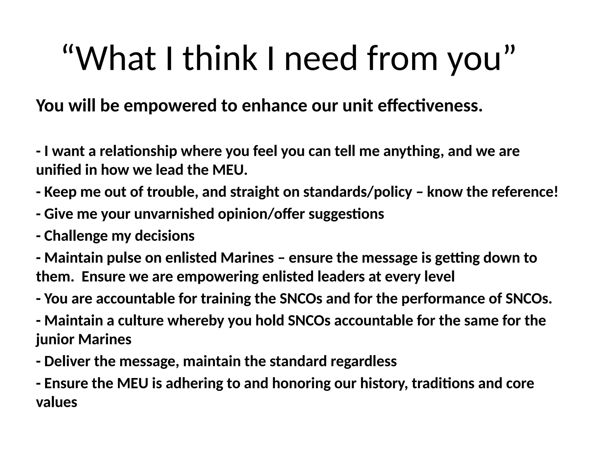 Commanders SgtMaj Course USMC unclass brief | PPTX