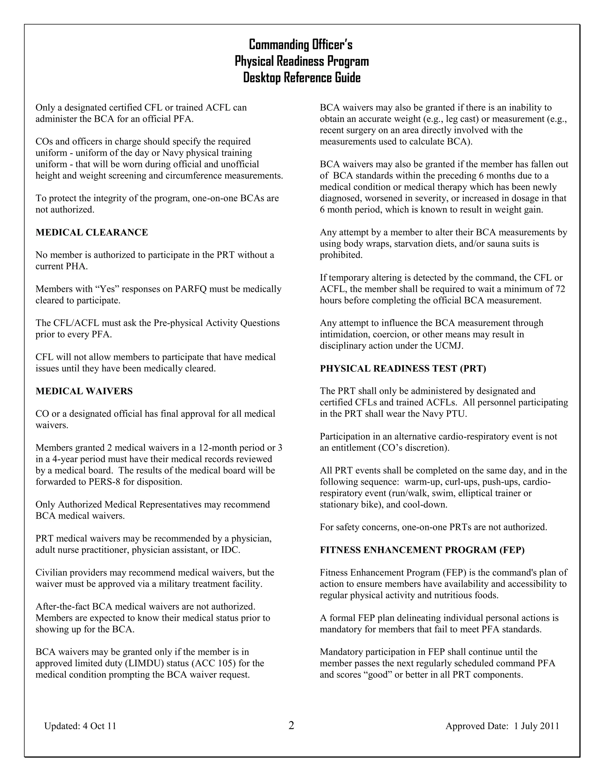 Commanding officer's desktop reference guide | PDF