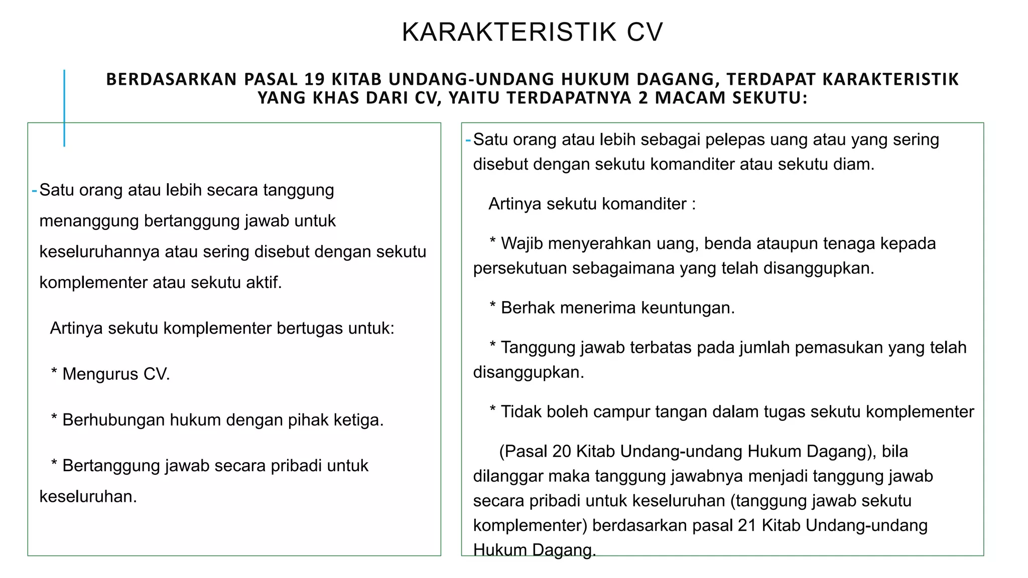 CV / Commanditaire vennootschap | PPTX