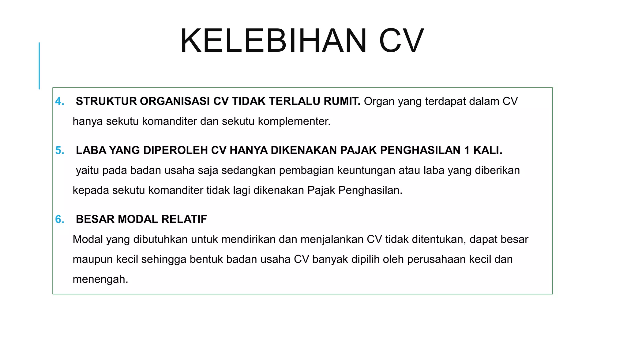 CV / Commanditaire vennootschap | PPTX