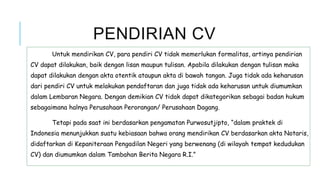 CV / Commanditaire vennootschap | PPTX