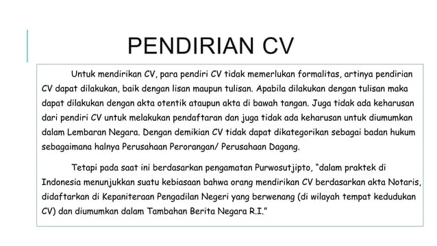 CV / Commanditaire vennootschap | PPTX