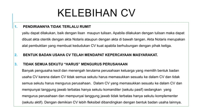 CV / Commanditaire vennootschap | PPTX