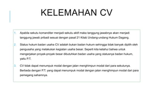 CV / Commanditaire vennootschap | PPTX