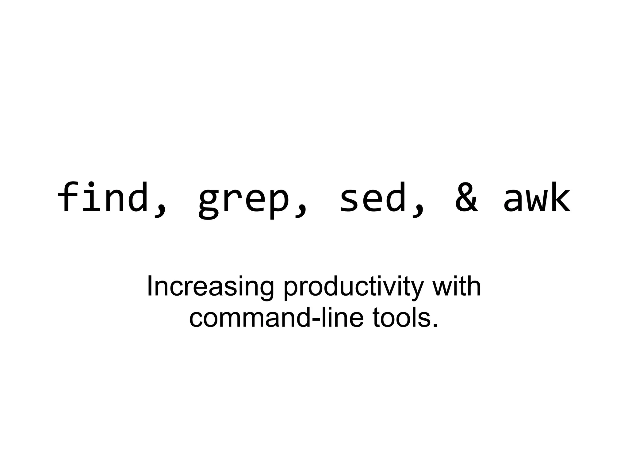 Unix Command Line Tools Ppt