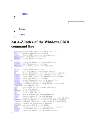 A-Z Index of Windows CMD Commands | PDF