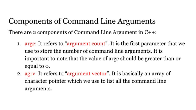 Command line arguments | PPTX