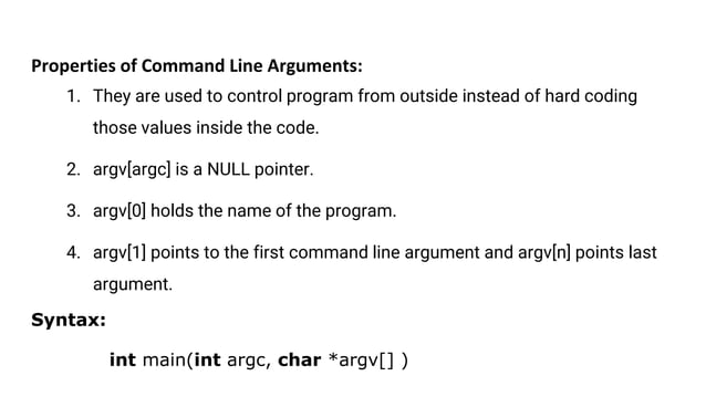 Command line arguments | PPT