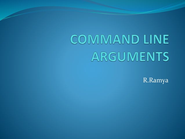 Command Line Arguments Pptx Programming Languages Computing