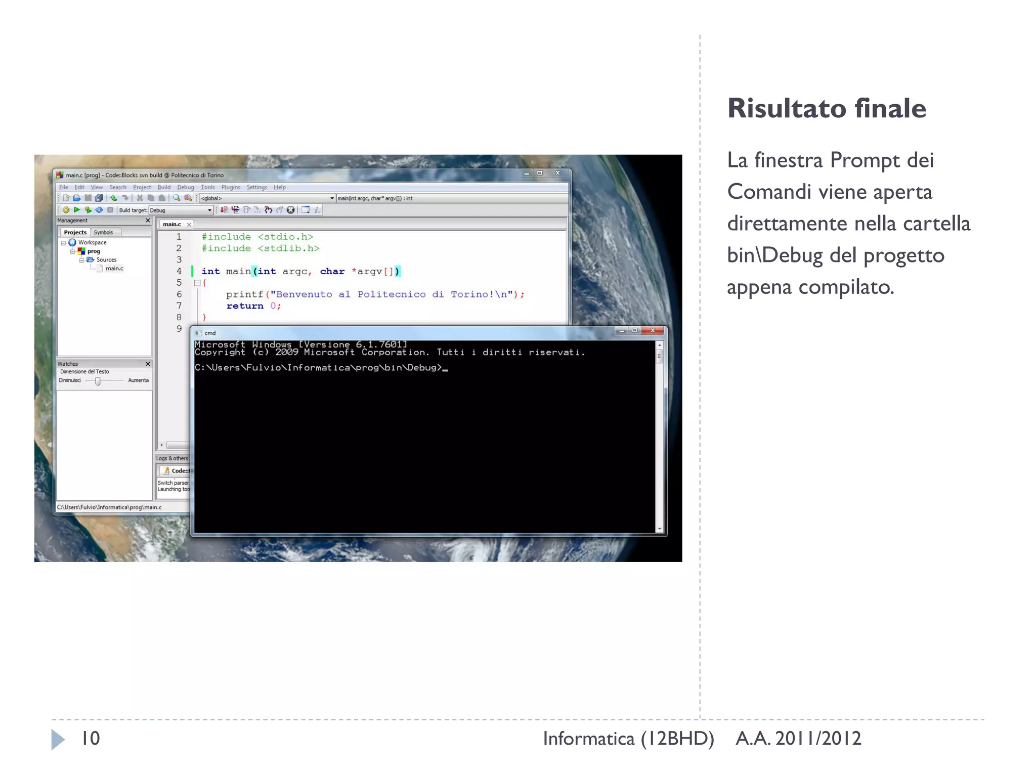 Attivare facilmente il Prompt dei comandi in Code::Blocks | PPT | Free ...