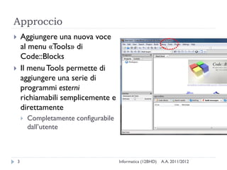 Attivare facilmente il Prompt dei comandi in Code::Blocks | PDF