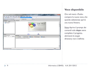 Attivare facilmente il Prompt dei comandi in Code::Blocks | PDF