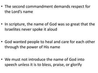 Commandments 2and 3 GRADE 8 | PPT