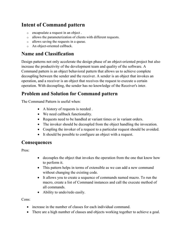 Command pattern in java | PDF