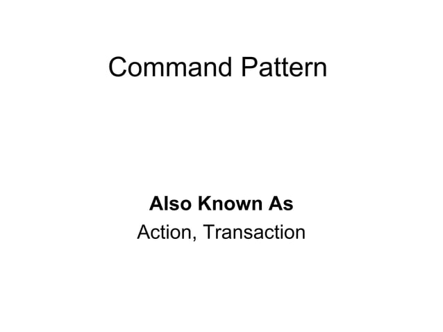 Command Pattern | PPT