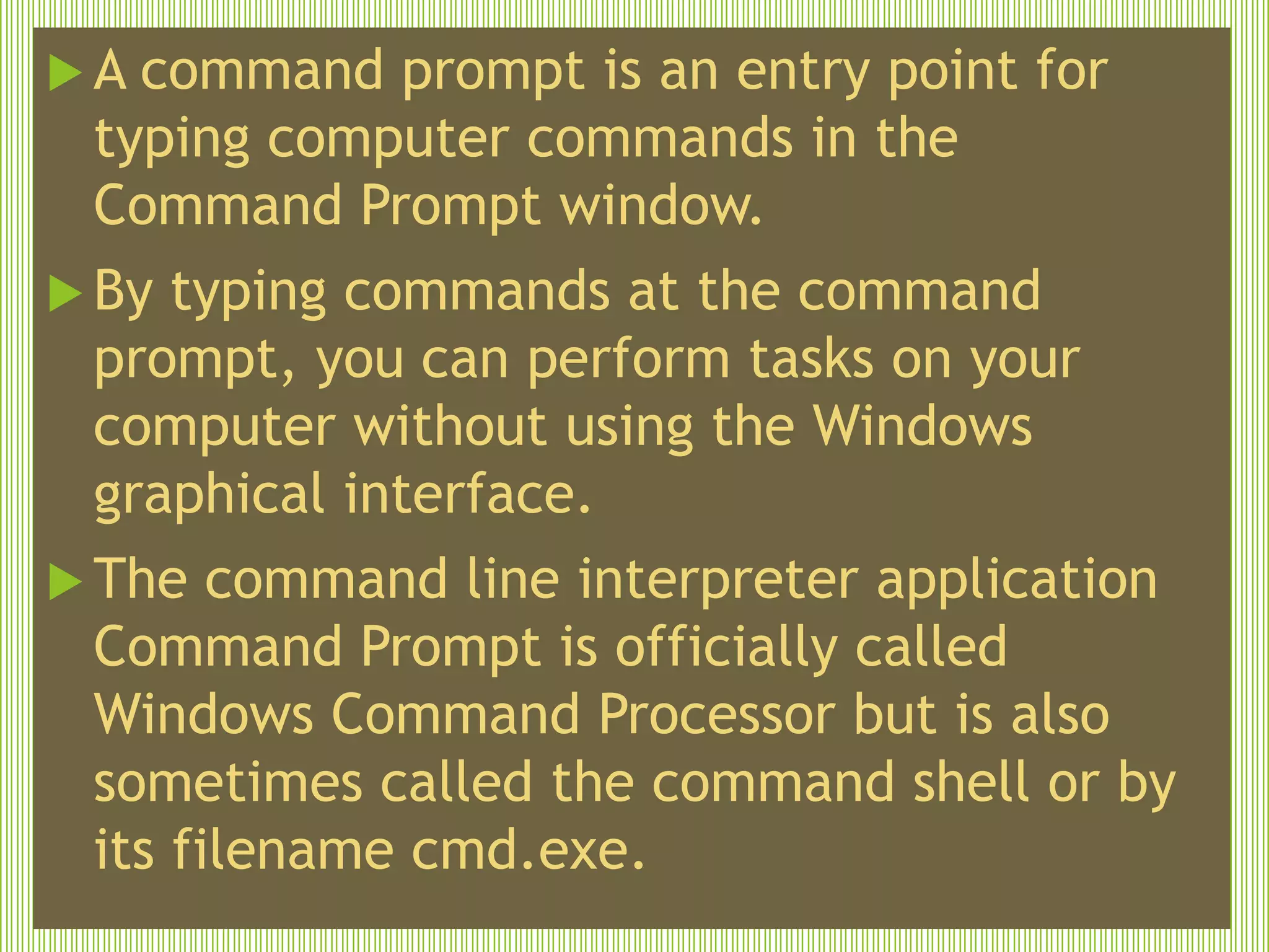 Command Prompt Presentation Pptx Operating Systems Computer Software And Applications