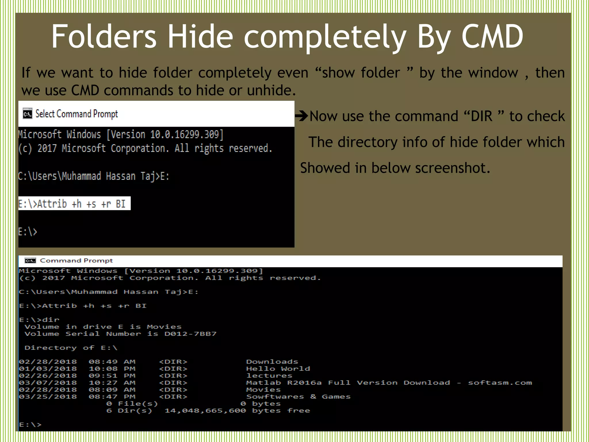 Command prompt presentation | PPTX | Operating Systems | Computer Software and Applications