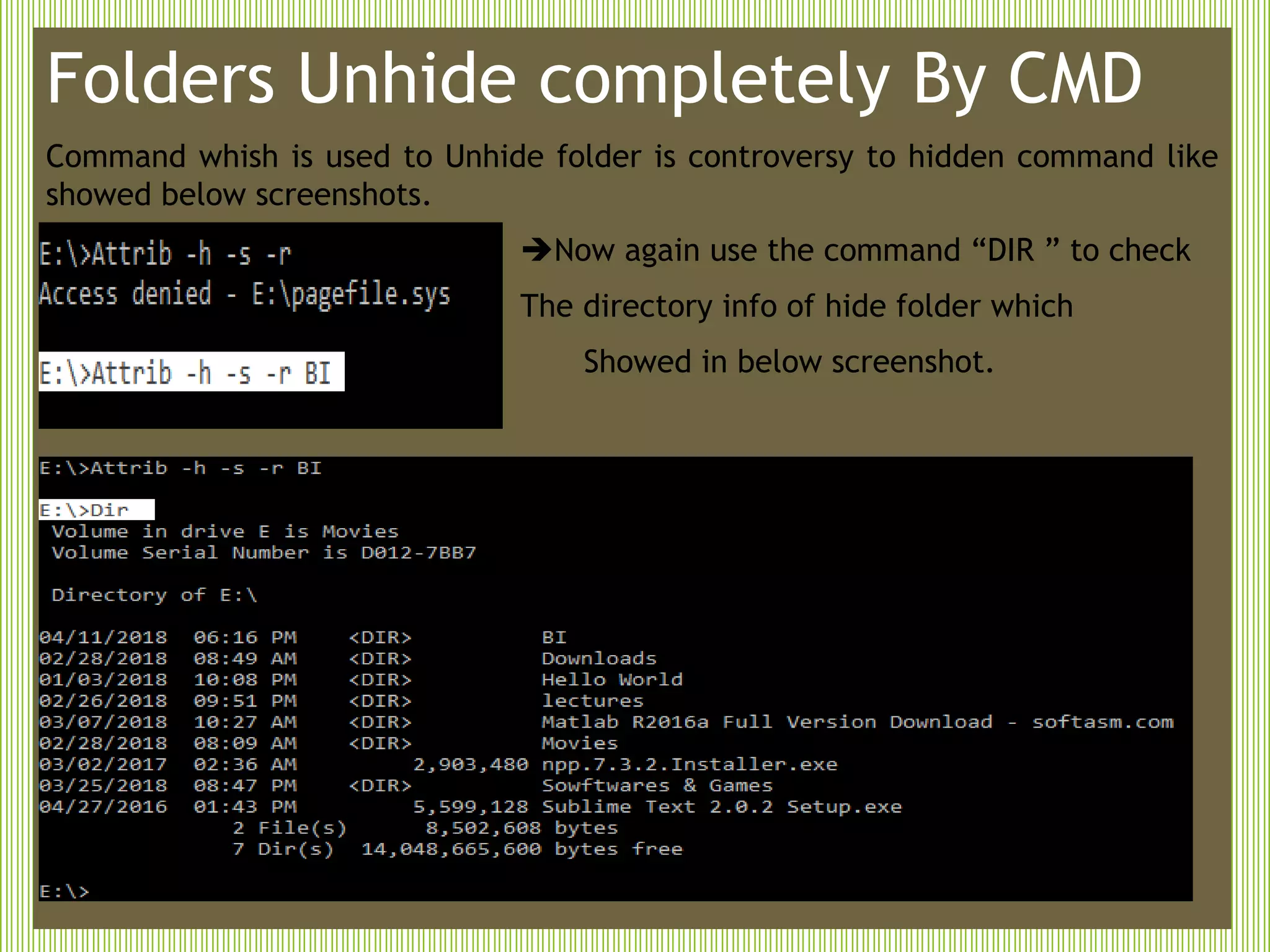 Command prompt presentation | PPTX | Operating Systems | Computer Software and Applications