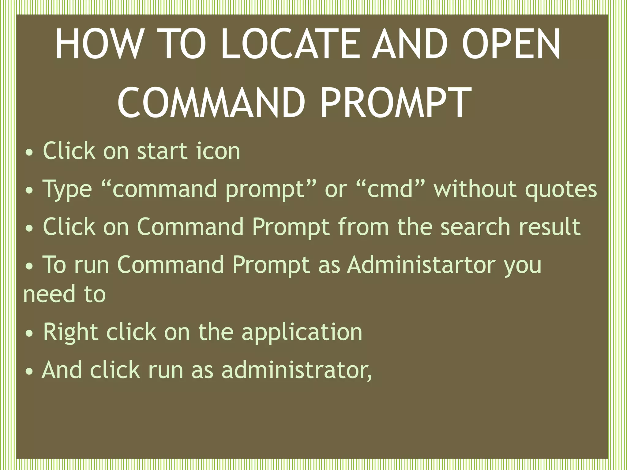 Command Prompt Presentation Pptx Operating Systems Computer Software And Applications