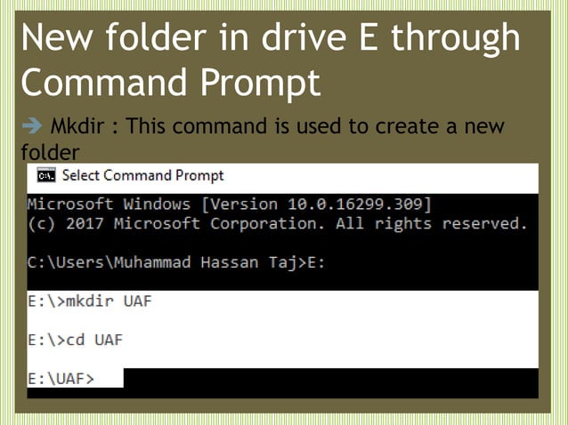 Command prompt presentation | PPTX | Operating Systems | Computer Software and Applications