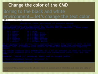 Command prompt presentation | PPTX | Operating Systems | Computer Software and Applications