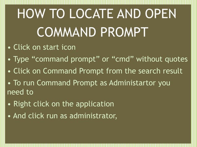 Command prompt presentation | PPTX | Operating Systems | Computer Software and Applications