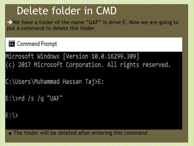 Command prompt presentation
