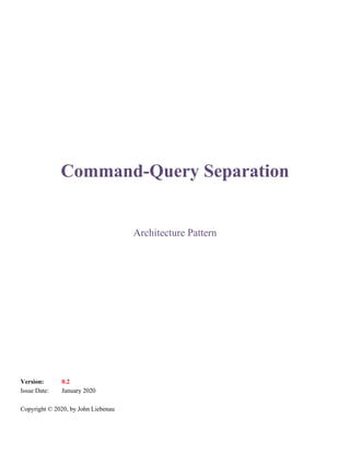 Command Query Separation: Architecture Pattern | PDF