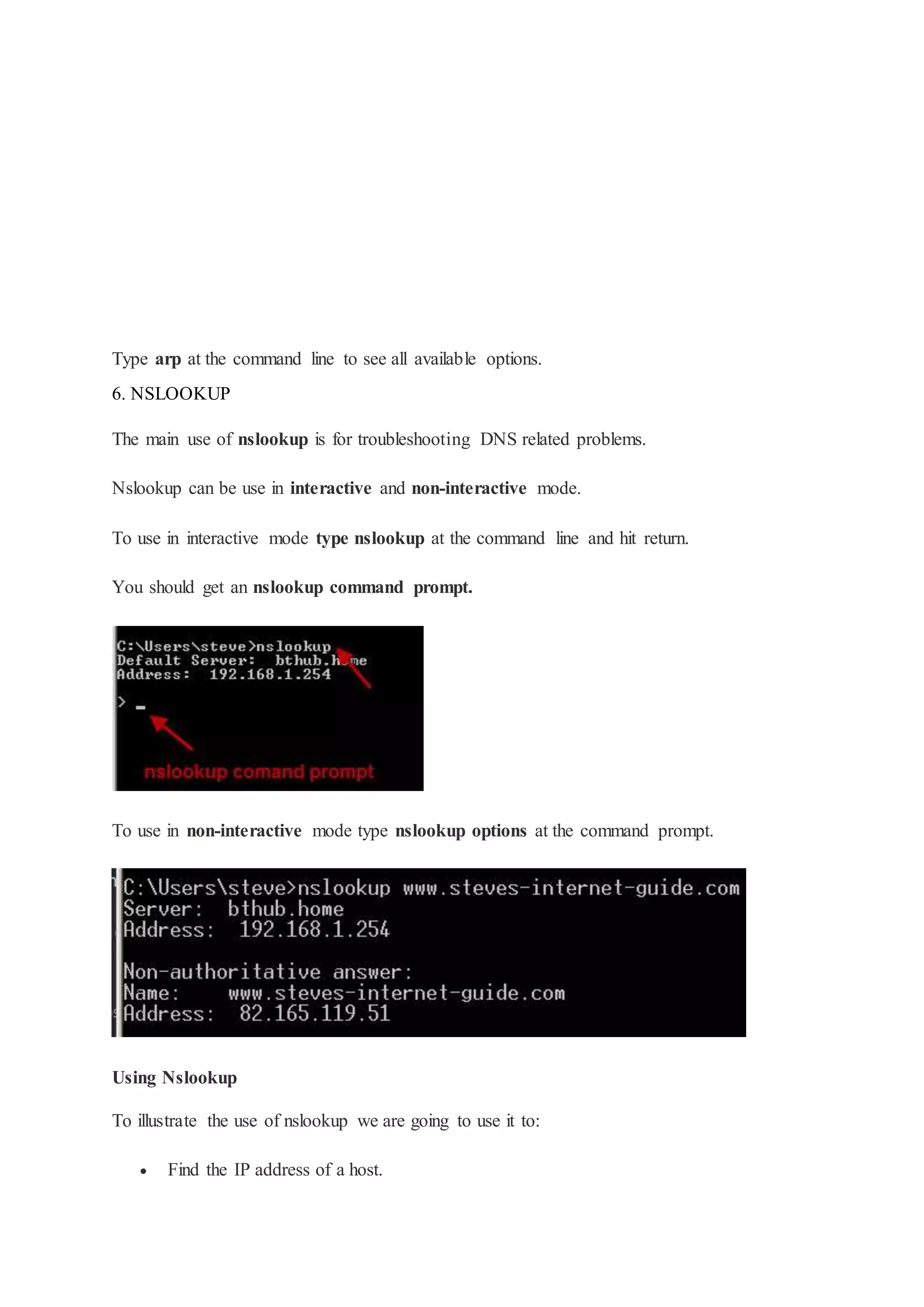 Commands | DOCX | Computer Networking | Computing