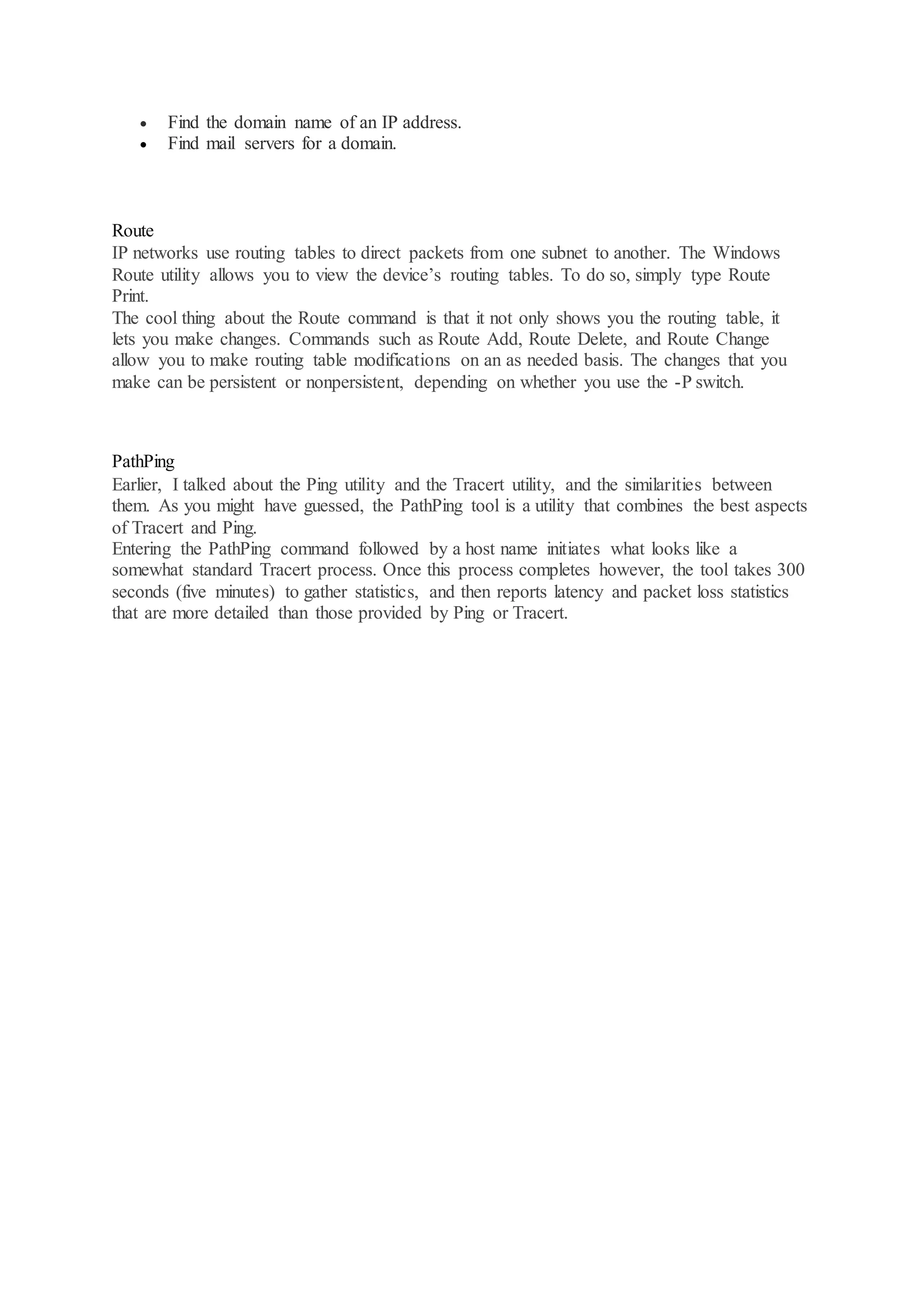 Commands | DOCX | Computer Networking | Computing