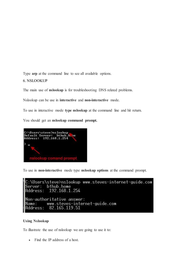Commands | DOCX | Computer Networking | Computing