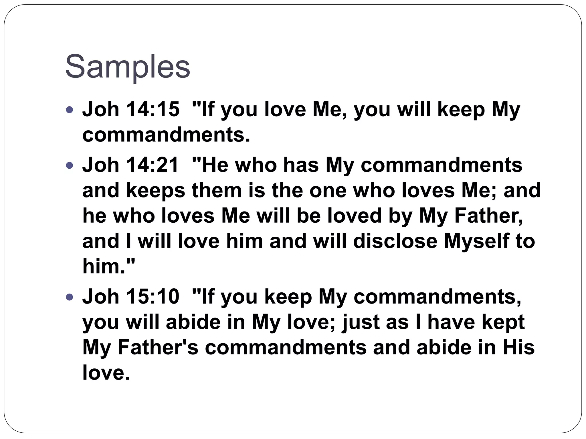 Commands of jesus christ | PPTX