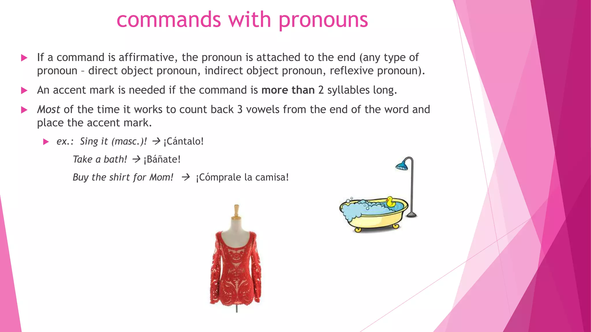 Commands with pronouns | PPTX