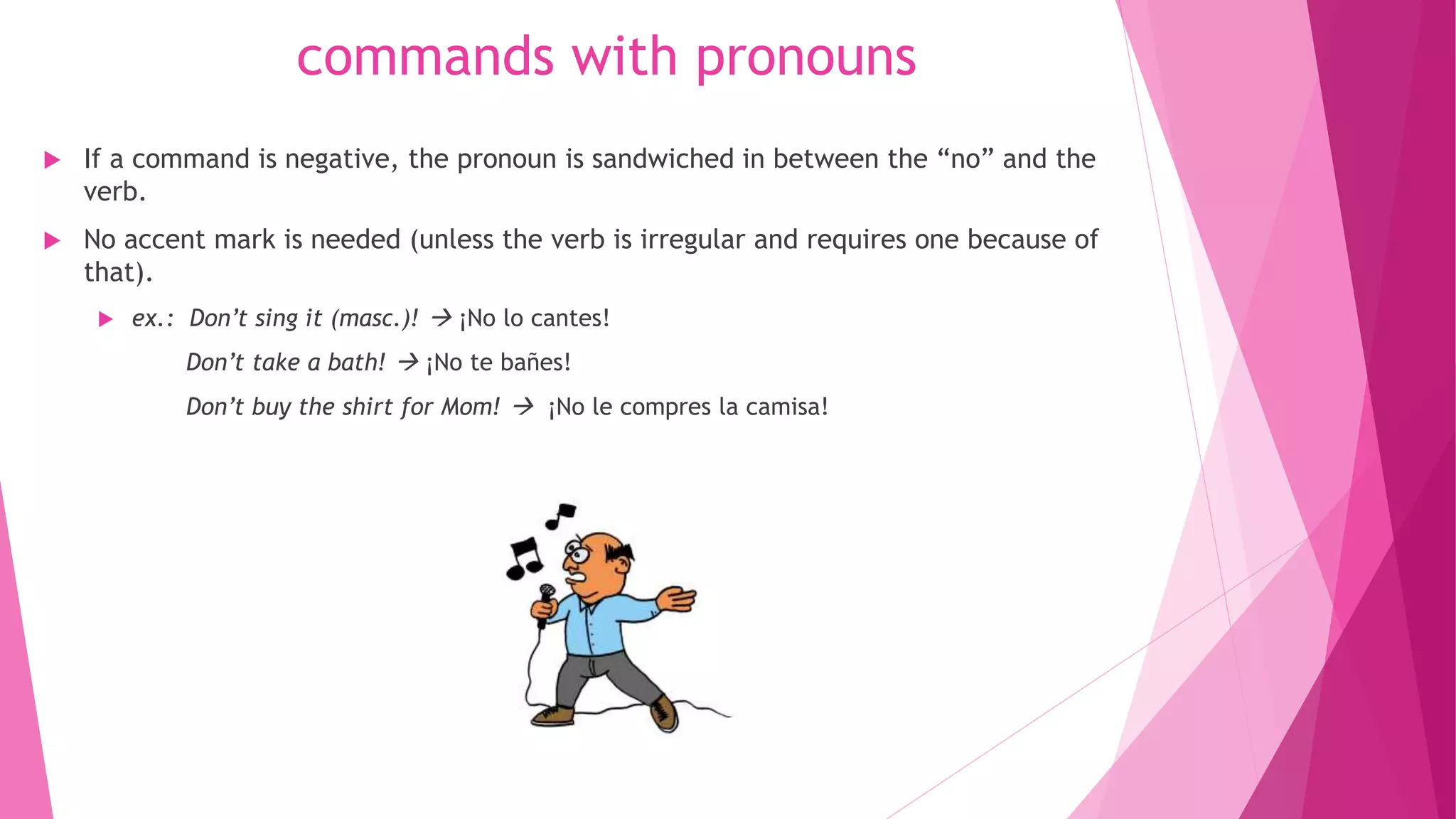 Commands with pronouns | PPTX