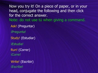 Commands with pronouns explanation | PPS