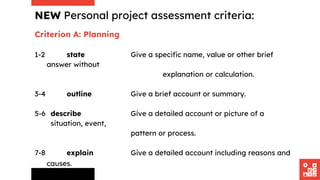 MYP command terms, qualifiers and clarifications in Personal Project ...