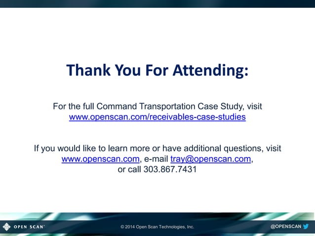 Open Scan and Command Transportation Case Study | PPT