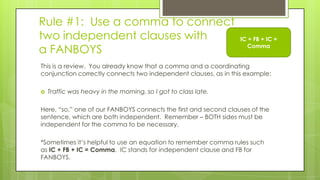 Comma rules | PPTX