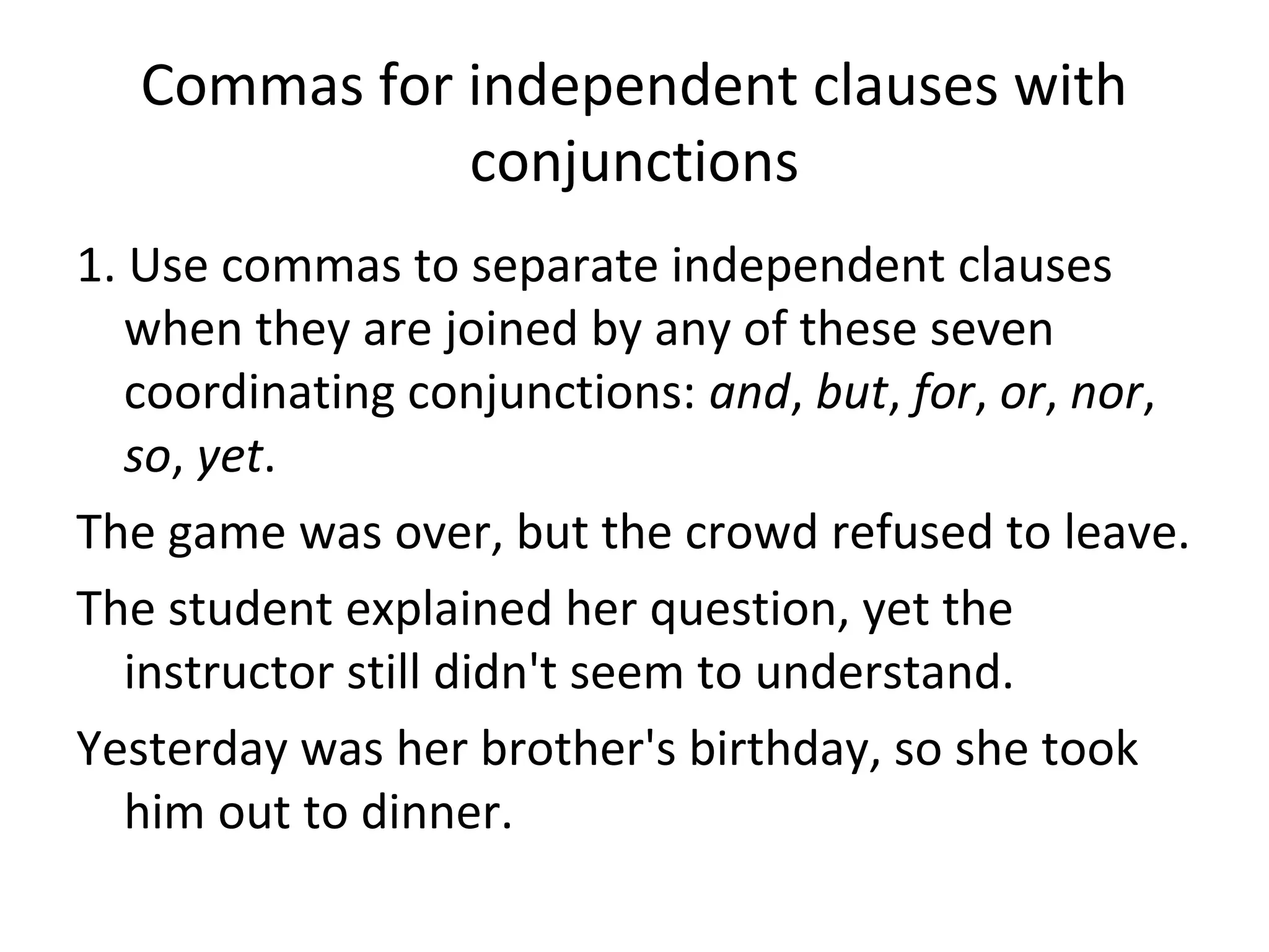 Comma rules | PPT