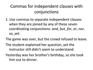 Comma rules | PPT